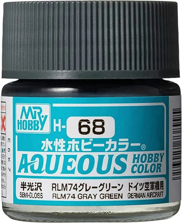 Mr. Color Aqueous H68 (Semi-Gloss RLM74 Gray Green) 10ml – Midwest ...